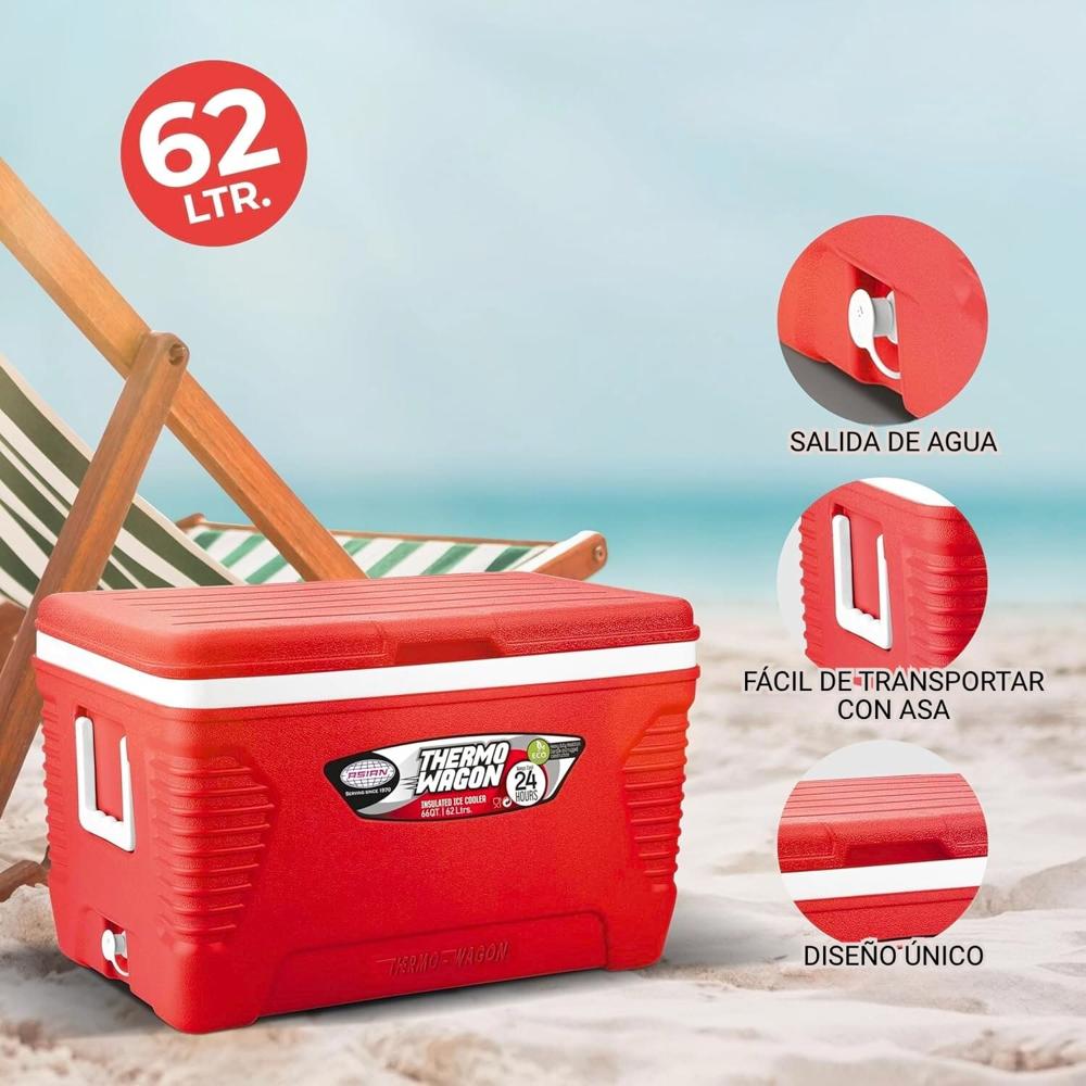 Combo Cooler Thermo Wagon 5 Piezas Color Rojo | plazaVea - plazaVea