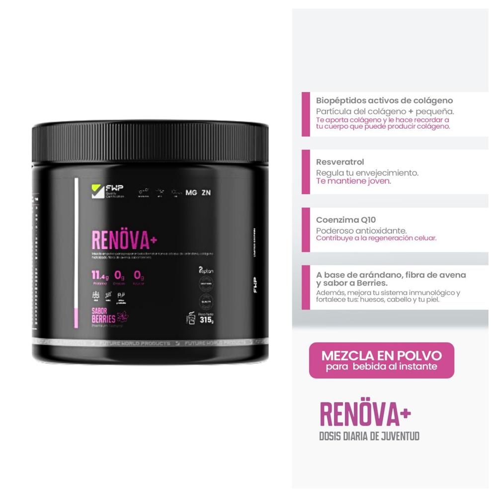 Colágeno Renova Plus con biopéptidos activos Pack x7 Potes de 315 gr c ...