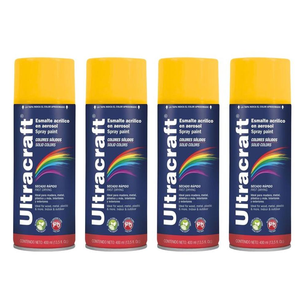 Pintura spray color amarillo CAT, pack 4 unidades ULTRACRAF TRUPER ...
