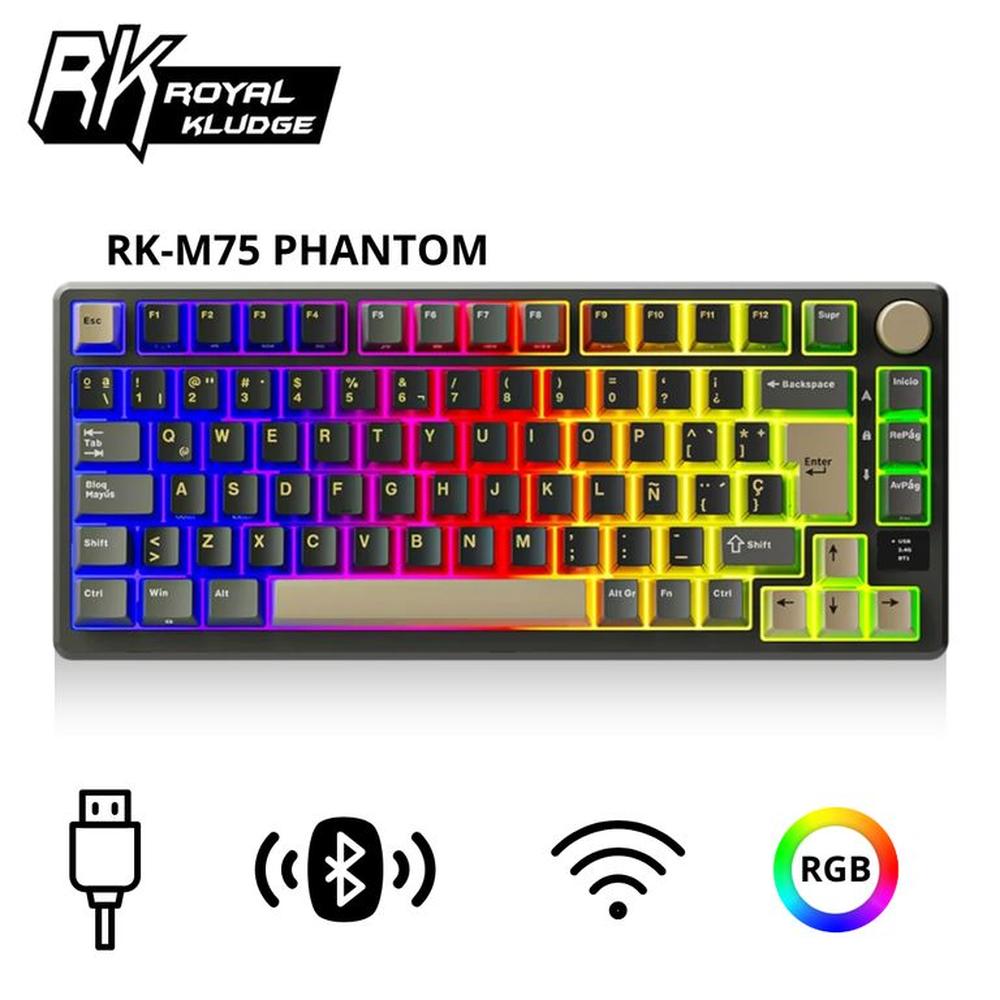 Teclado Royal Kludge RK-M75 Inalambrico PHANTOM - K SILVER SWITCH ...