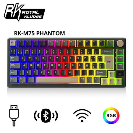 Teclado Royal Kludge RK-M75 Inalambrico PHANTOM - K SILVER SWITCH ...