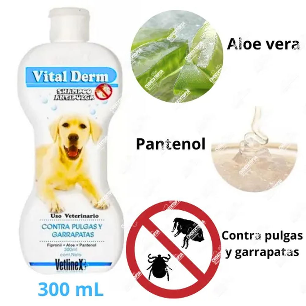 SHAMPOO VETLINEX CONTRA PULGAS Y GARRAPATAS DERM X 300 ML - plazaVea