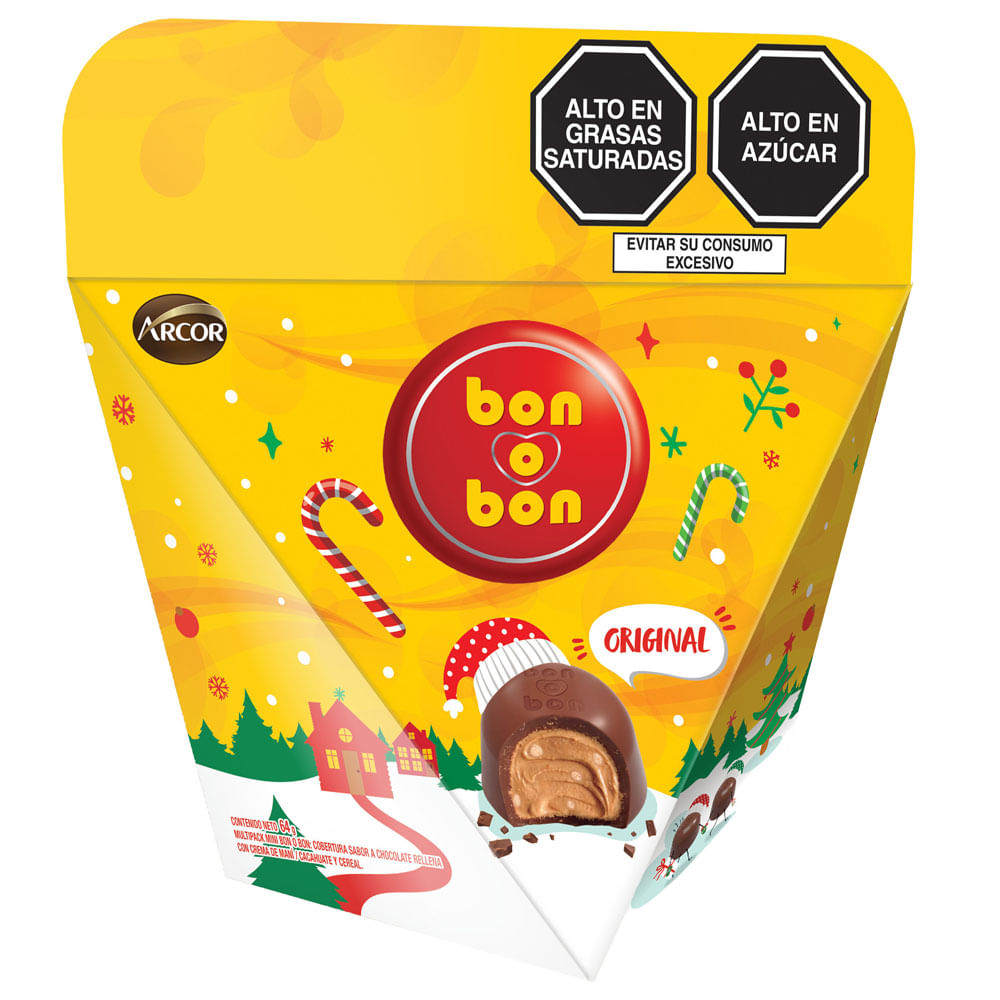 Bombones de Chocolate BON O BON Multipack Maní Caja 64g | plazaVea ...