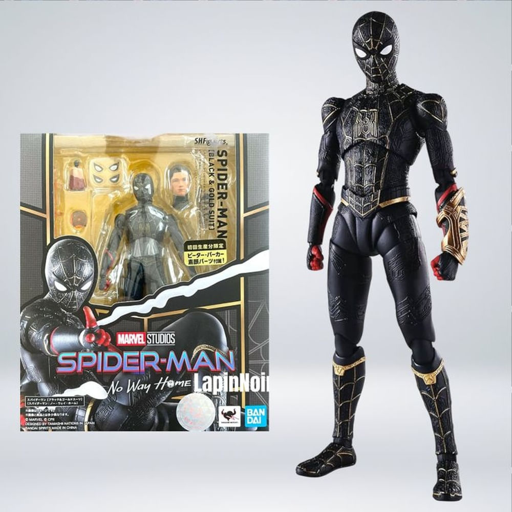 FIGURAS SH FIGUARTS MARVEL - SPIDER-MAN BLACK & GOLD SUIT | plazaVea ...