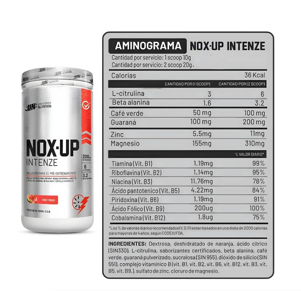 Pre-entreno Nox- Up 1 kg - Pre-entreno Universe Nutrition - Fruit Punch ...