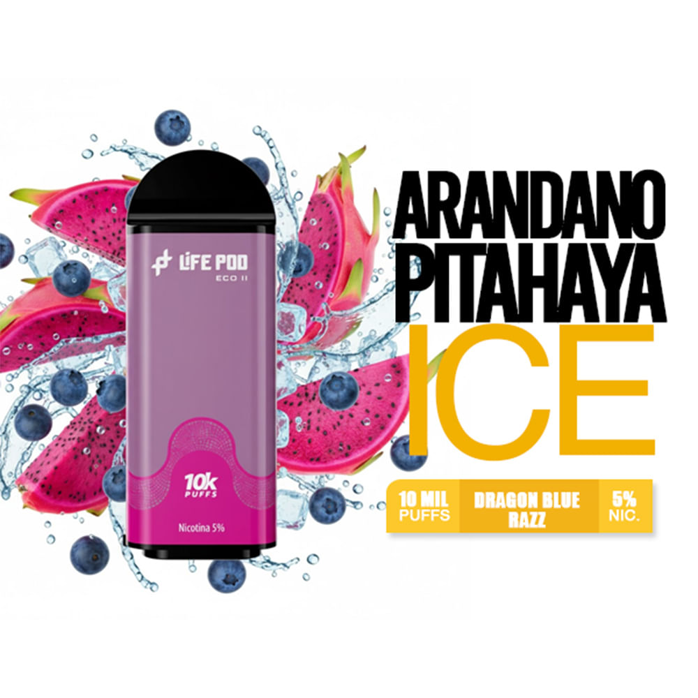 Cartucho Dragon Blue Razz - Life Pod 10k Puffs - plazaVea