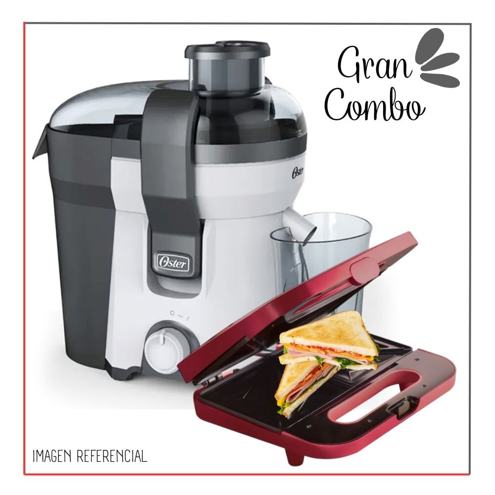 COMBO OSTER EXTRACTOR DE JUGOS OSTER 400 WATTS PLOMO + SANDWICHERA ...