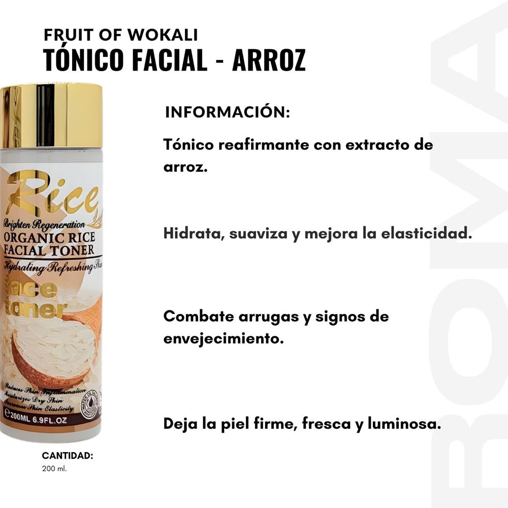 PACK 2 TÓNICO FACIAL EN GEL ARROZ 200ML WOKALI | plazaVea - plazaVea