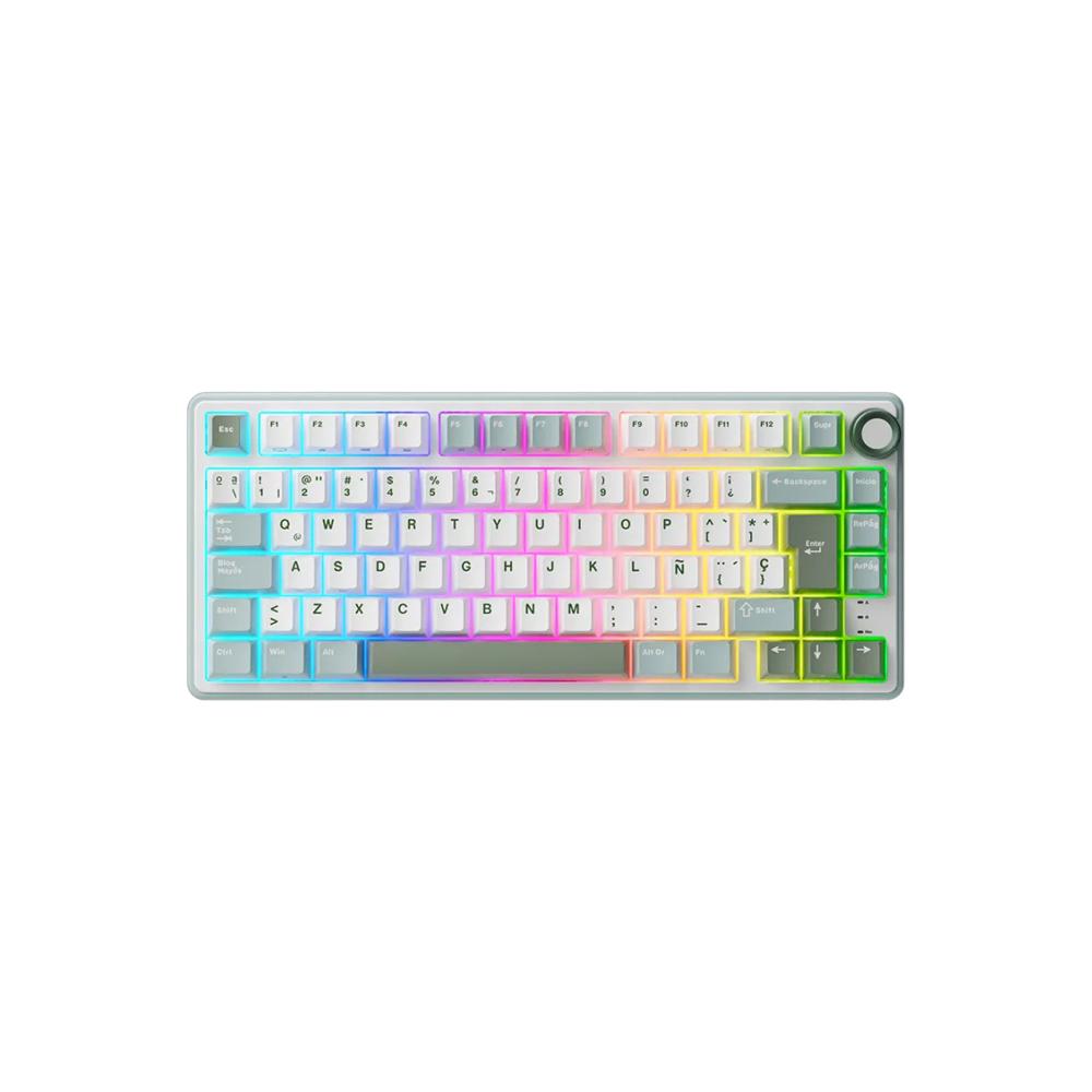 Teclado Mecánico Gamer Royal Kludge RK R75 Cableado SP Skycyan-K Silver ...