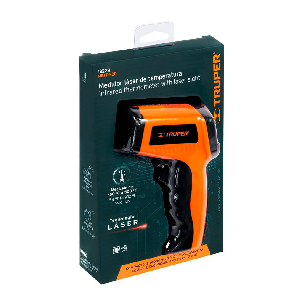 Termómetro Láser Infrarrojo TRUPER Con Pantalla Lcd METE-500 - plazaVea