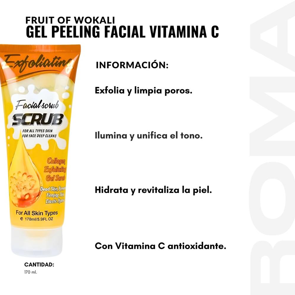 PACK 2 GEL PEELING FACIAL VITAMINA C 170ML WOKALI | plazaVea - plazaVea
