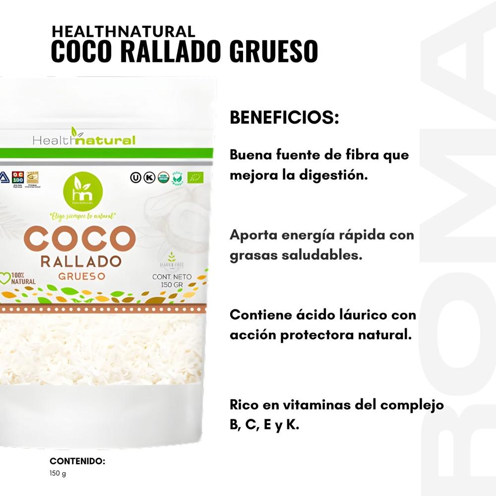 PACK 2 COCO RALLADO GRUESO 150G HEALTHNATURAL - plazaVea