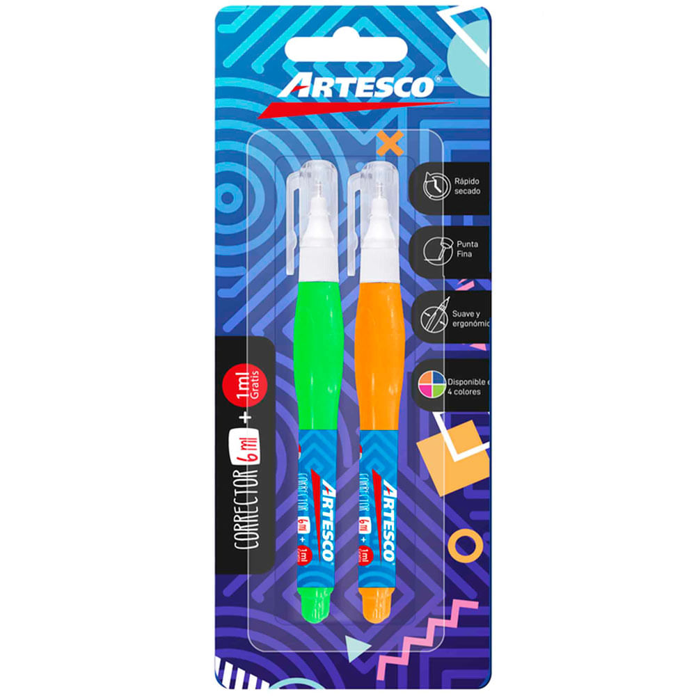 Mini Corrector ARTESCO Colors 6ml Blíster 2un | plazaVea - Supermercado