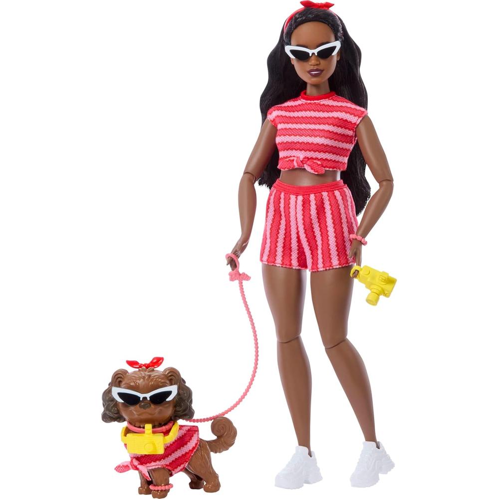 BARBIE MUÑECA GEMELA CON PERRO RAYAS ROJAS | plazaVea - plazaVea