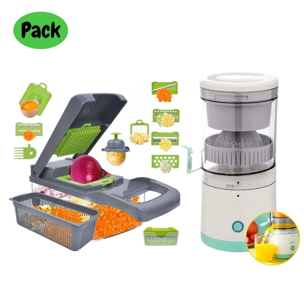 Pack Cocina Picador Multifuncional + Exprimidor de Naranja - plazaVea