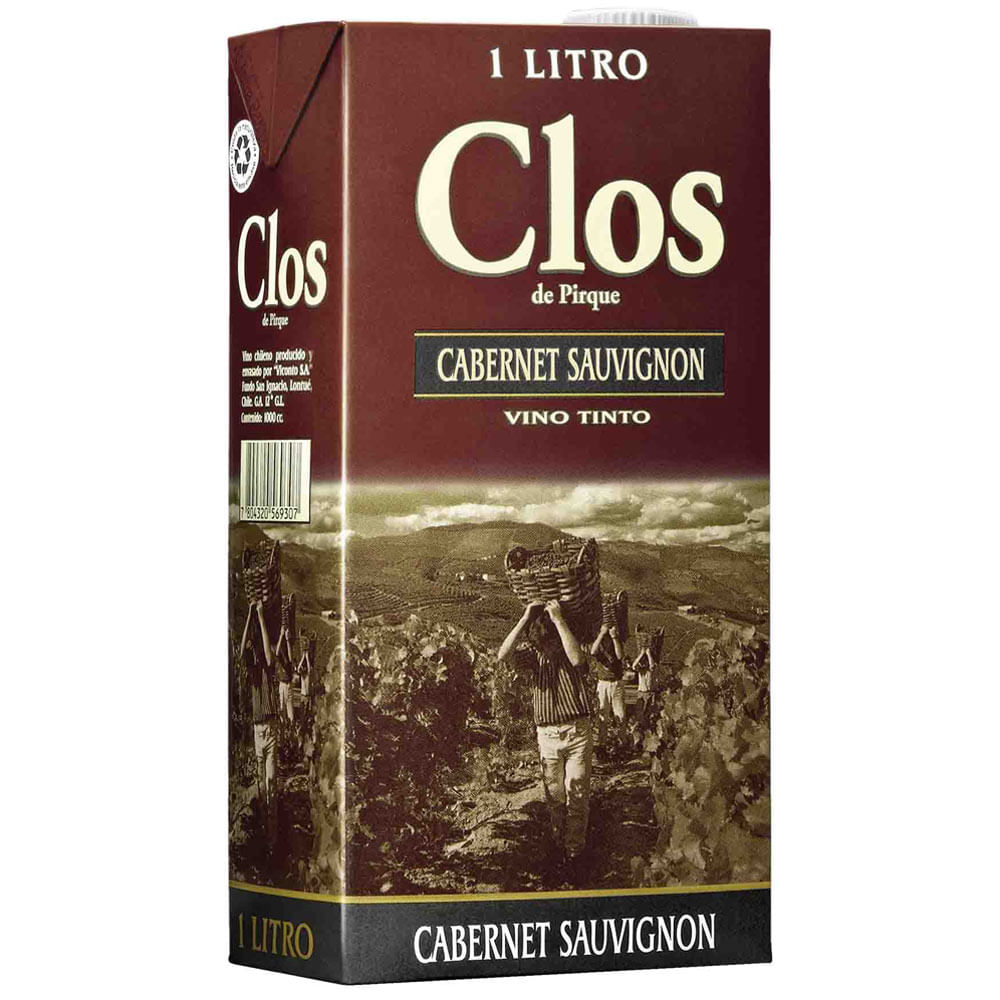 Vino CLOS DE PIRQUE Cabernet Sauvignon Caja 1L | plazaVea - Supermercado