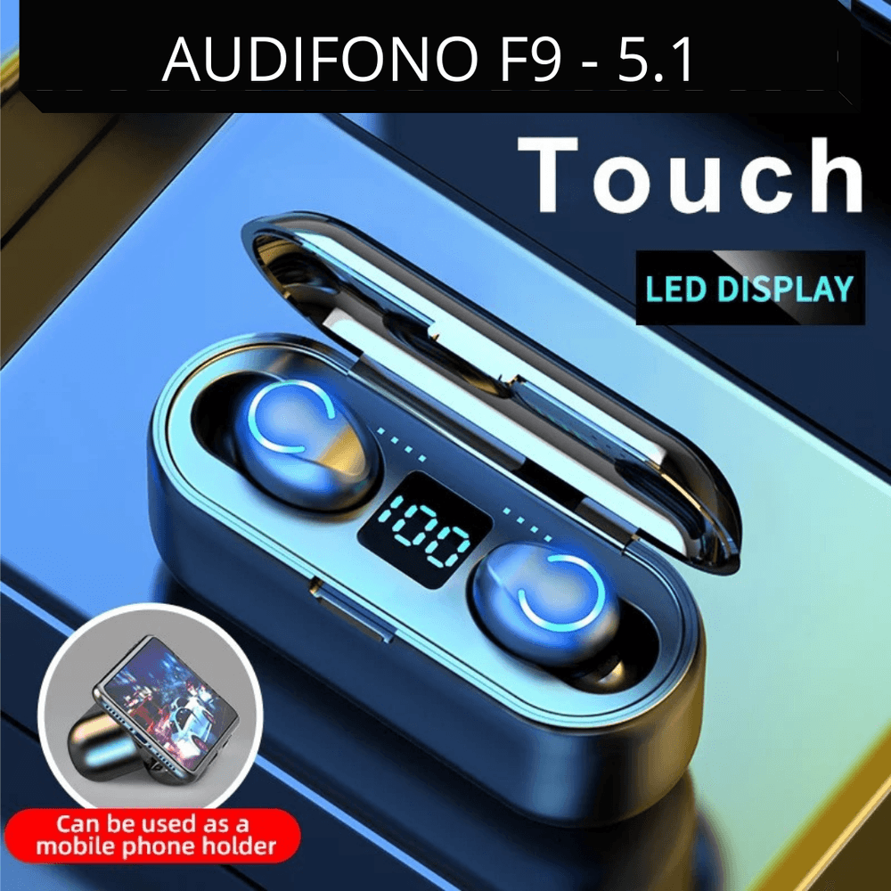 Audífono Inalámbrico Bluetooth F9 - 5.1 con Power Bank Negro | plazaVea - plazaVea