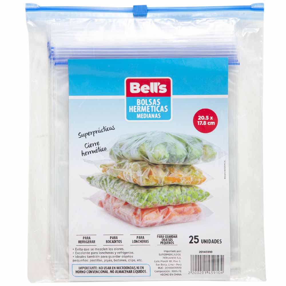 Bolsas Herméticas BELL'S Mediana 25un | plazaVea - Supermercado