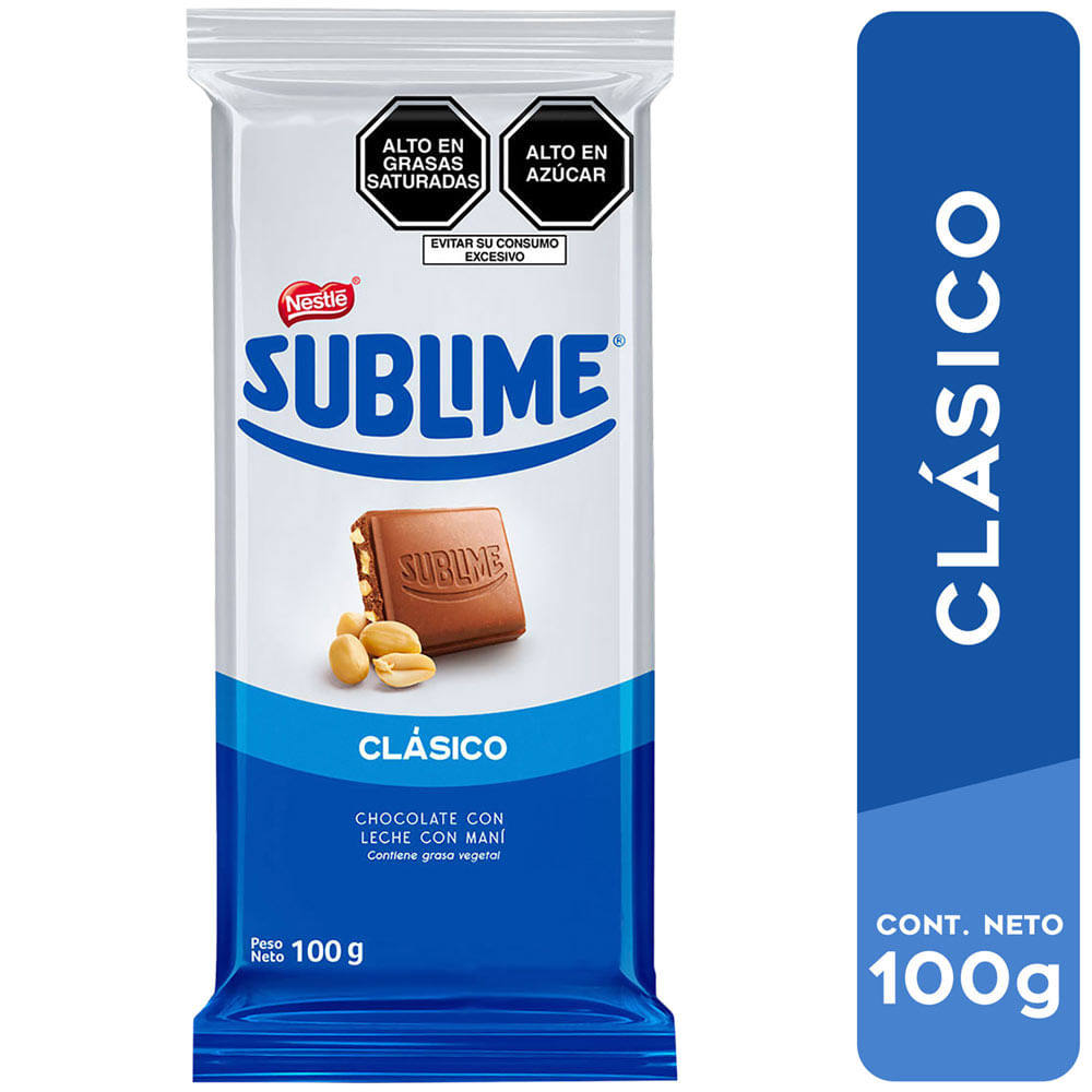 Chocolate SUBLIME Clásico Paquete 100g | plazaVea - Supermercado