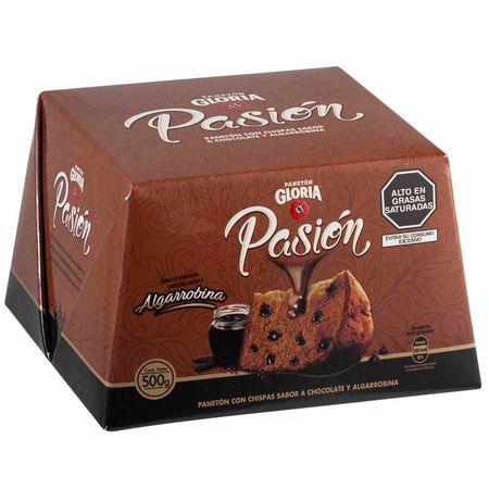 Panetón GLORIA PASION Algarrobina con Chispas de Chocolate Caja 500g ...
