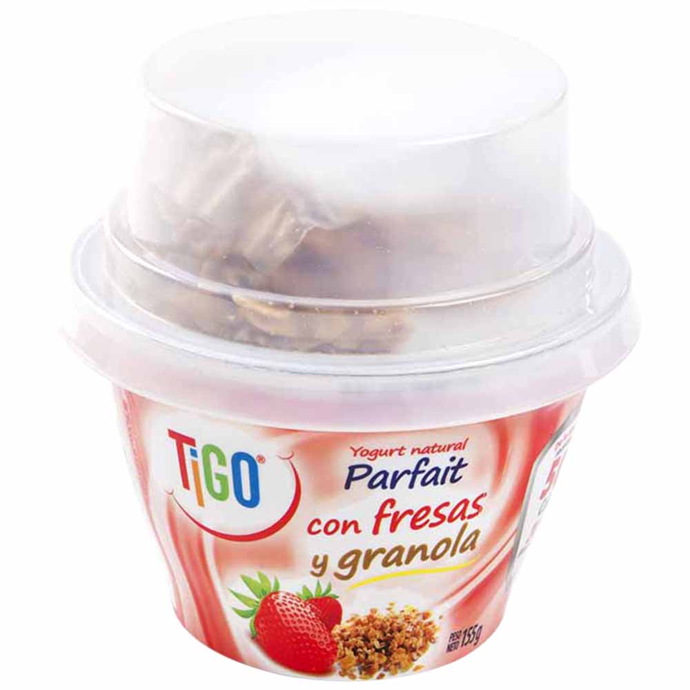 Yogurt TIGO Parfait Natural con Fresas y Granola Vaso 155g | plazaVea ...
