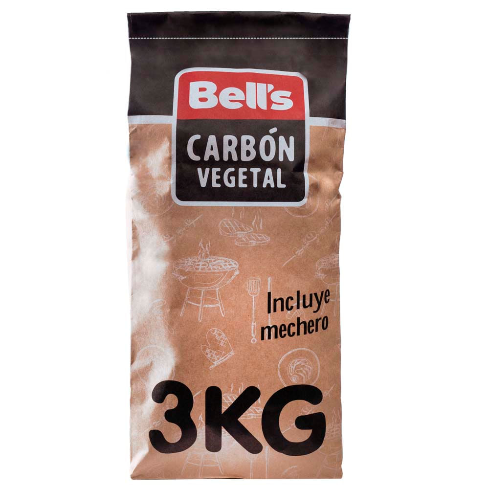 Carbón Vegetal Bells Bolsa 3kg Plazavea Plazavea