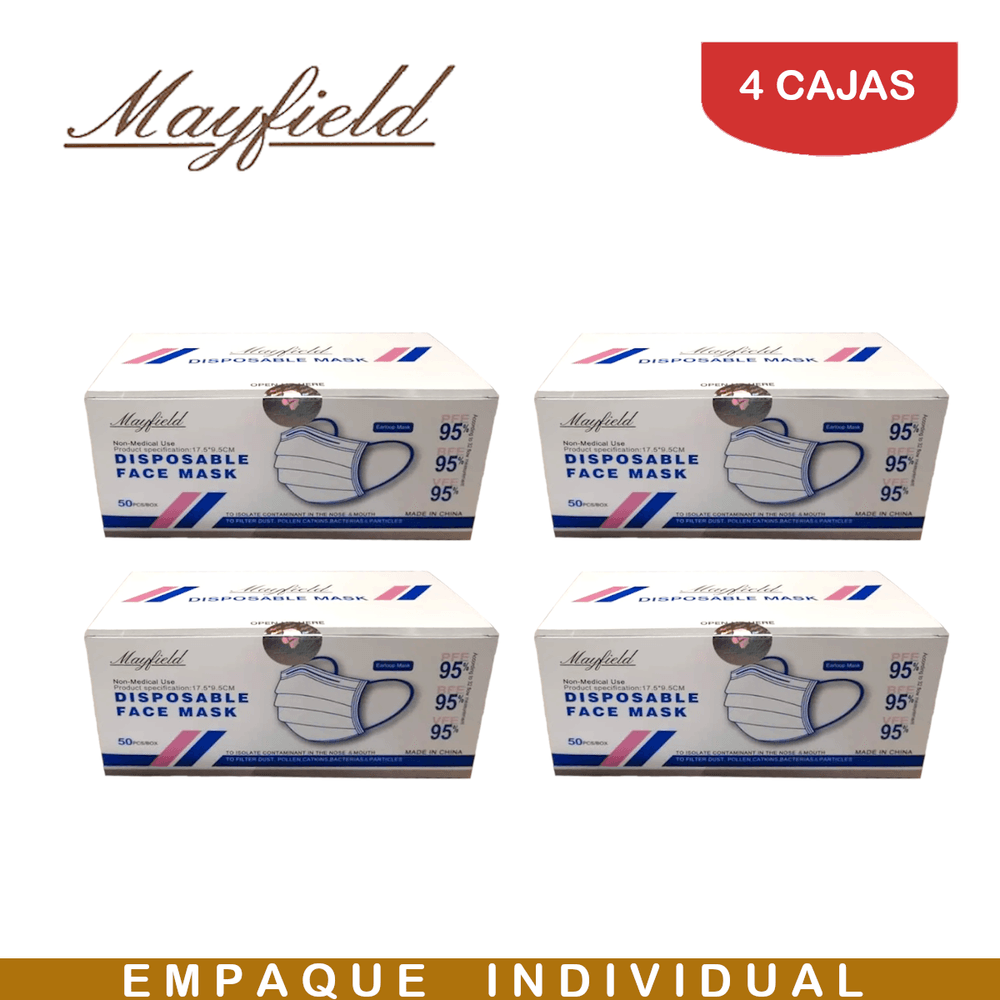 Mascarilla Quirúrgica Mayfield 3 Capas 3 Pliegues Caja*50und Pack 4 ... Mascarilla Quirúrgica Mayfield 3 Capas 3 Pliegues Caja*50und Pack 4 ...