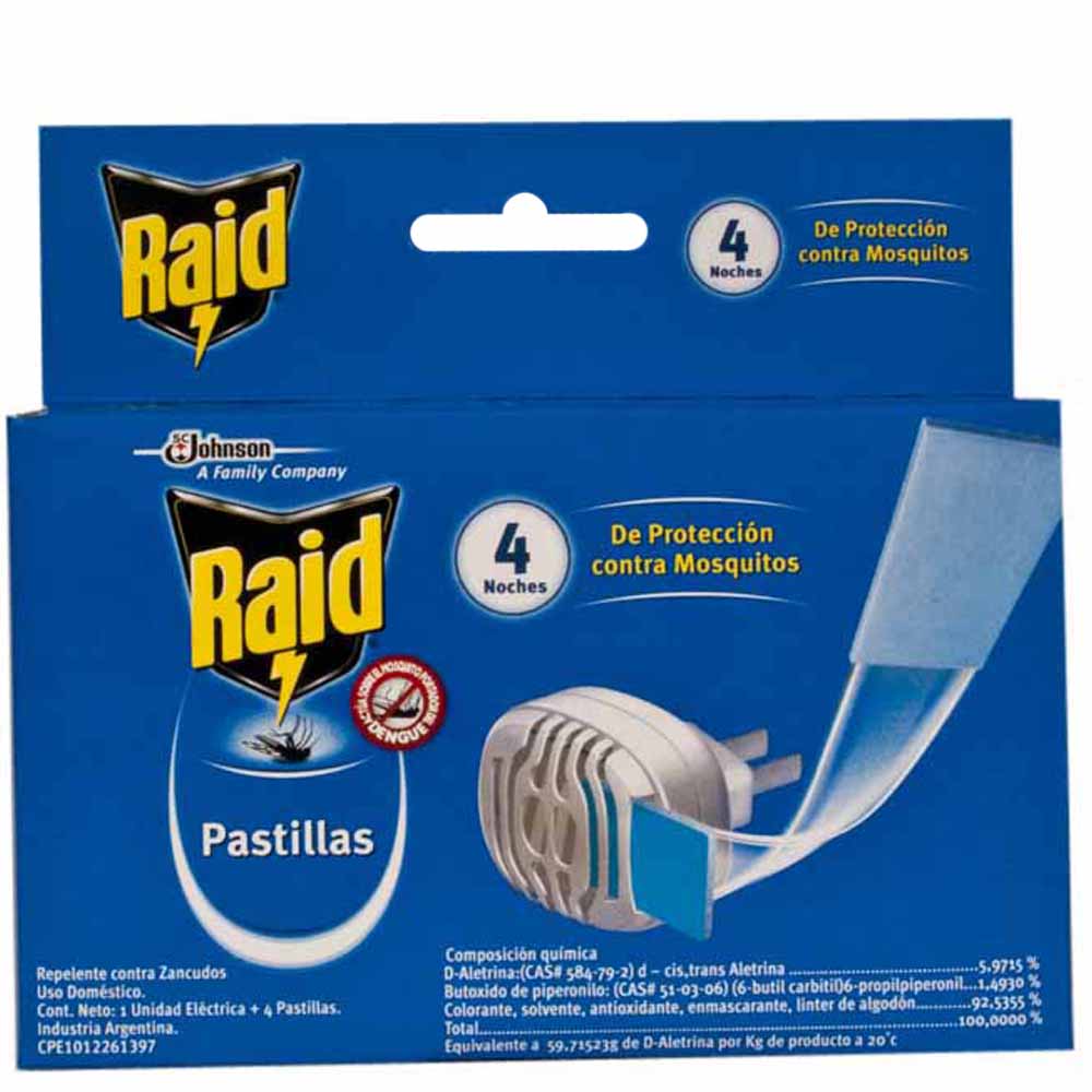 Insecticida RAID Aparato Eléctrico + 4 pastillas | plazaVea - Supermercado