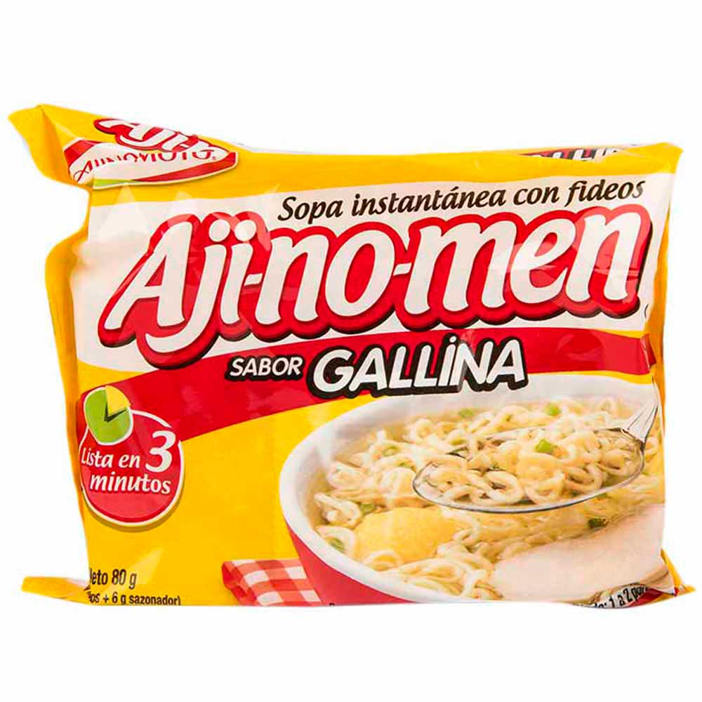 Sopa Instantánea con Fideos AJINOMEN Sabor Gallina Bolsa 80g | plazaVea - Supermercado