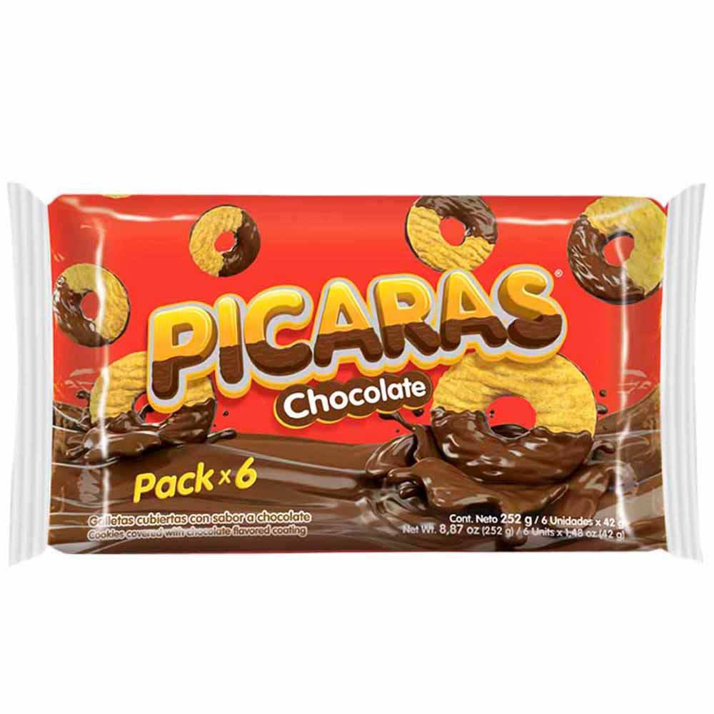 Galletas PICARAS Bañadas con Sabor a Chocolate Paquete 6un | plazaVea ...