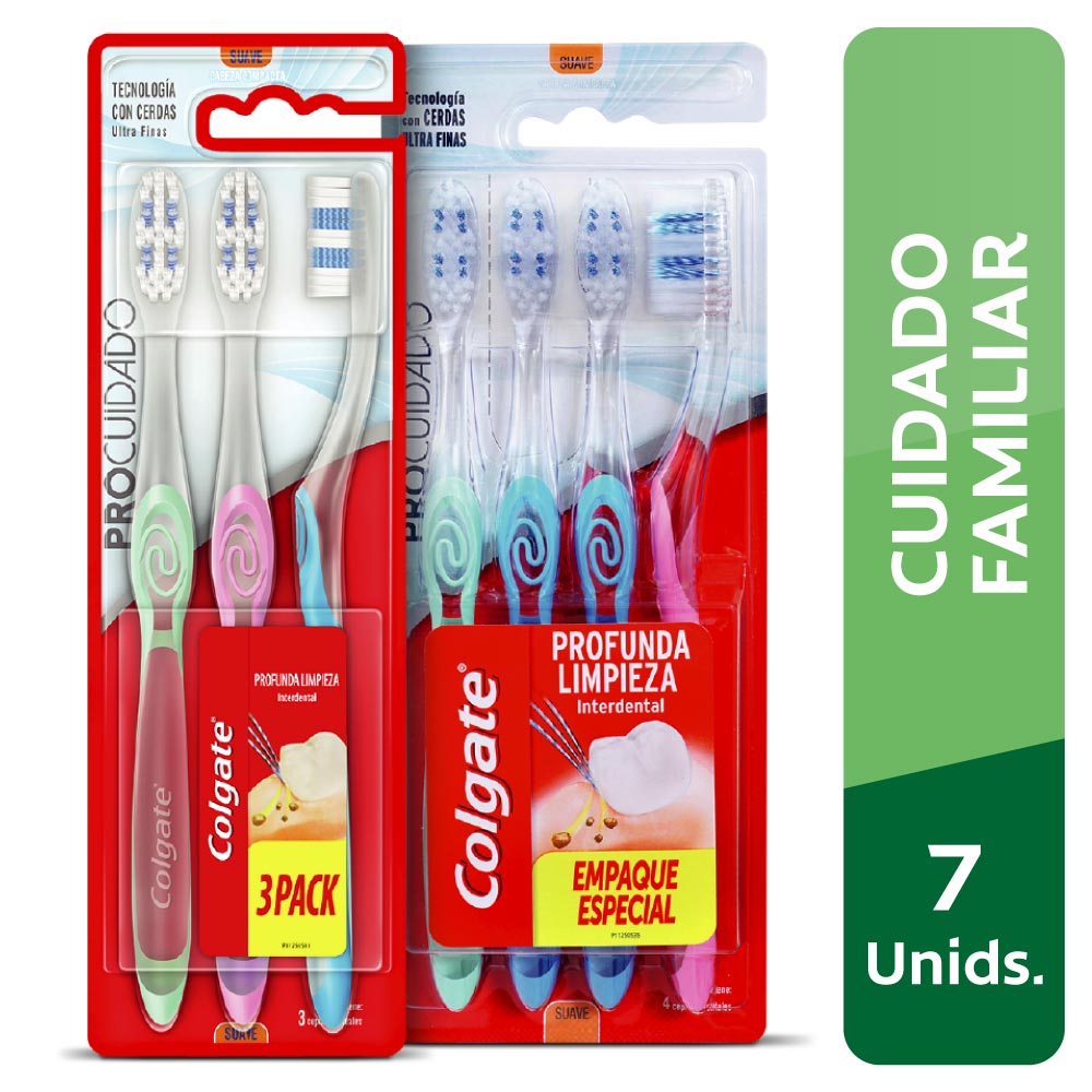 Pack COLGATE Pro Cuidado Cepillo de Dientes Paquete 4un + 3un ...