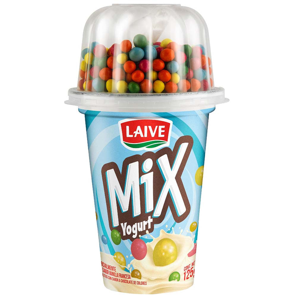 Yogurt LAIVE Mix Vainilla Francesa con Bolitas de Colores Vaso 125g ...