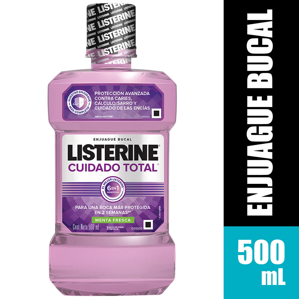 Enjuague Bucal LISTERINE Cuidado Total Menta Fresca Botella 500ml ...