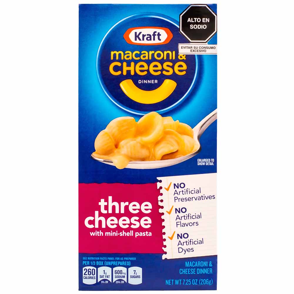 Macaroni & Cheese KRAFT Tres Quesos Caja 206g | plazaVea - Supermercado