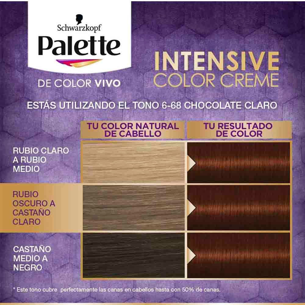 Tinte para Cabello PALETTE Color Creme Chocolate Claro Caja 1un ...