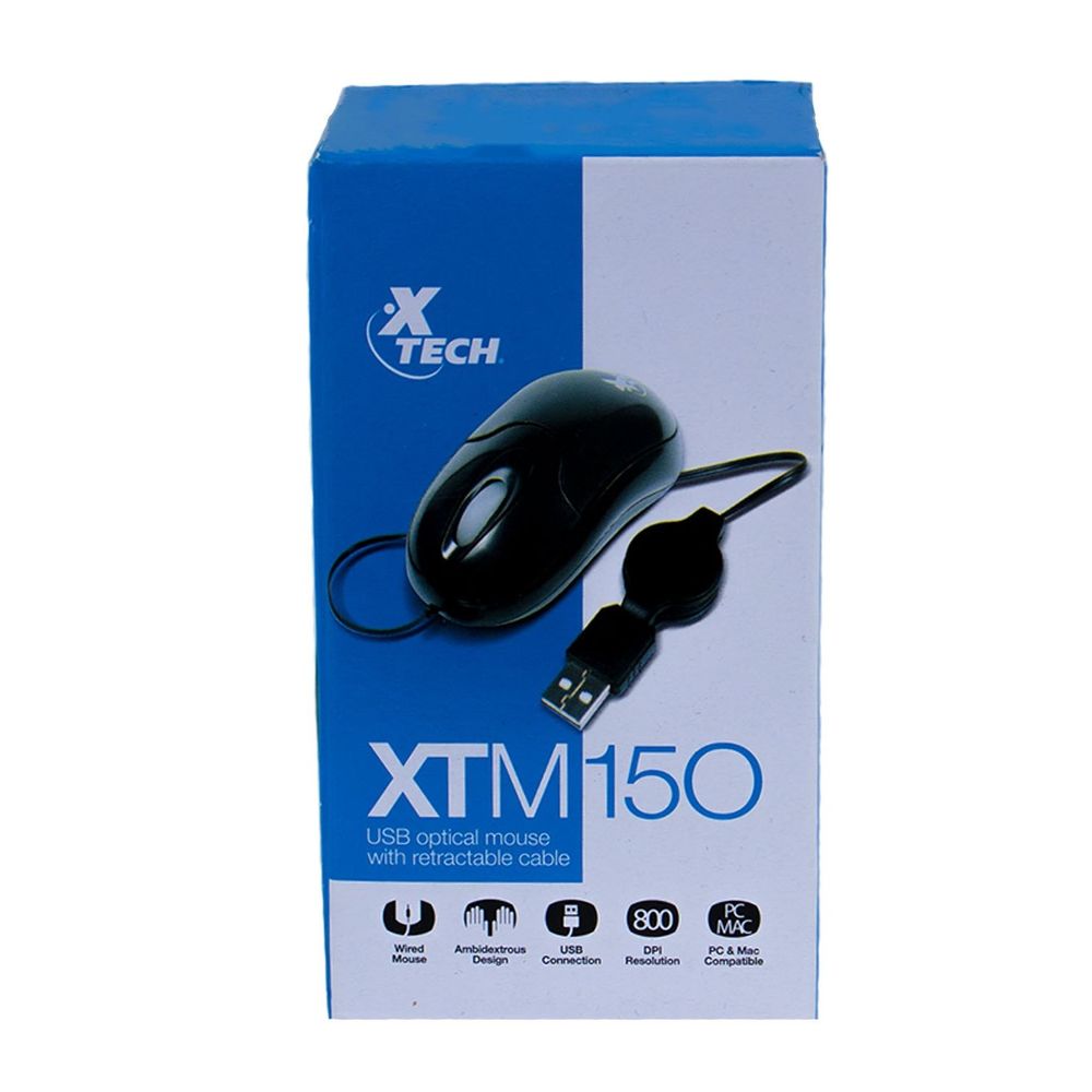 Mouse Xtech Cableado Retráctil óptico USB Negro - XTM-150 | plazaVea - plazaVea