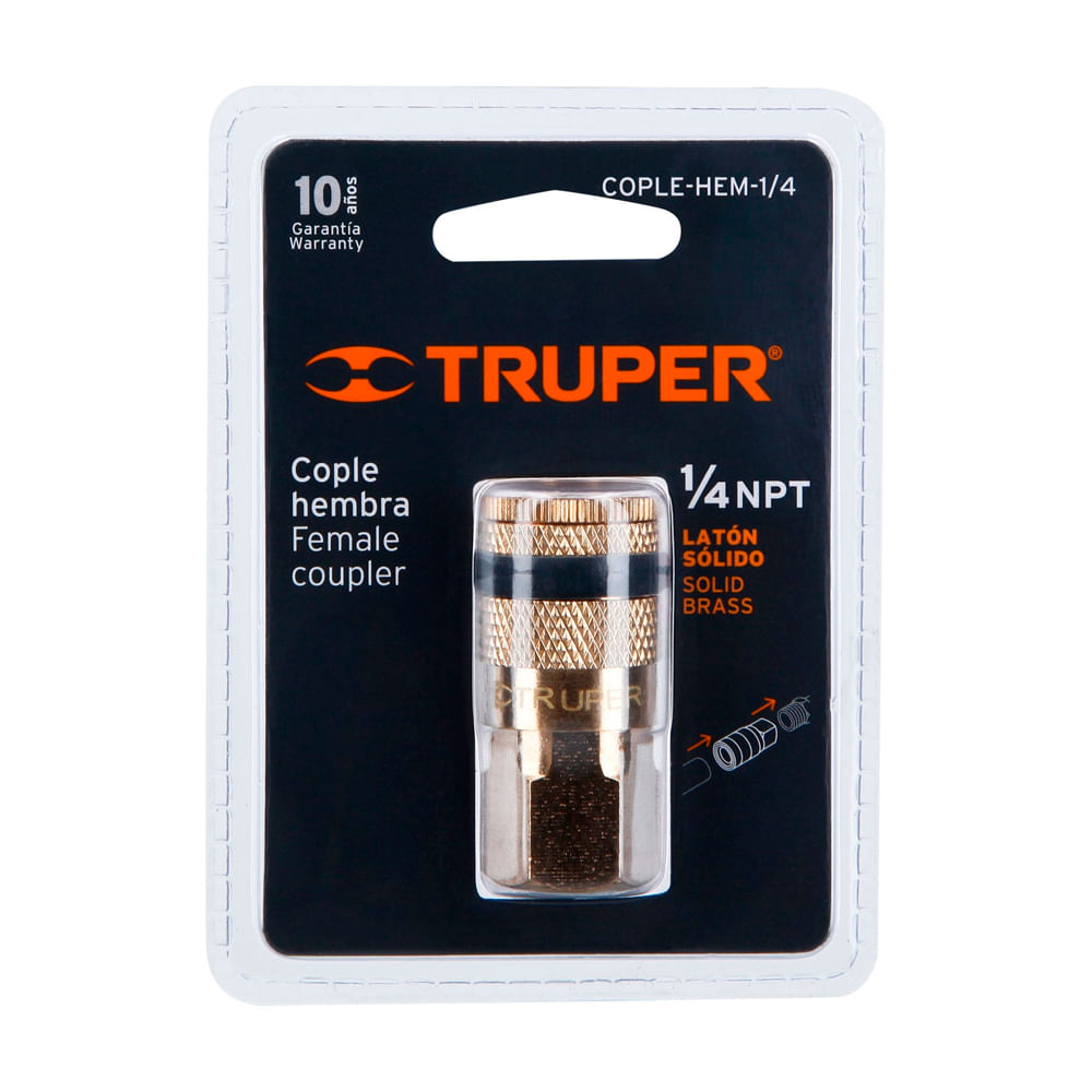 Acople Rápido Latón NPT 1/4" Hembra Truper 19084 | plazaVea - plazaVea