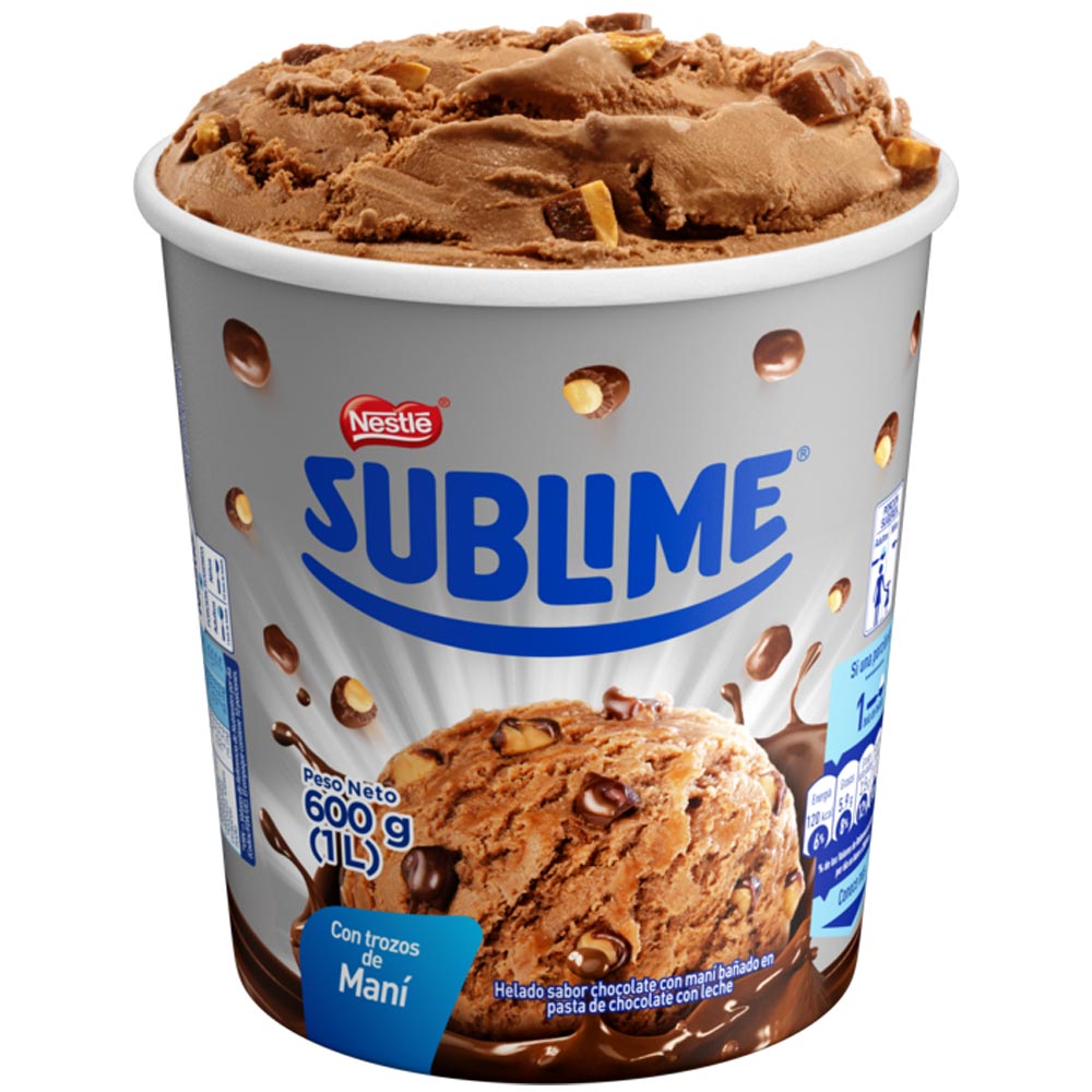Helado con Trozos de Maní SUBLIME Pote 1L | plazaVea - Supermercado
