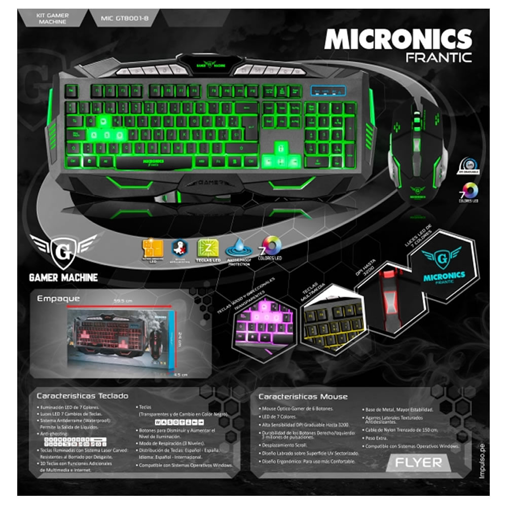 Kit Gamer Frantic Teclado y Mouse | plazaVea - Supermercado