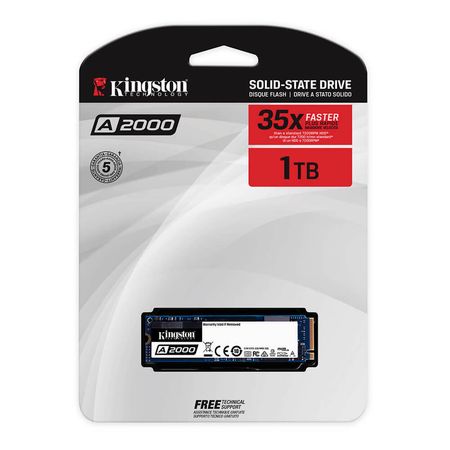 Disco sólido Kingston A2000 1TB SSD NVMe PCIe M.2 XTS-AES 256 bits ...