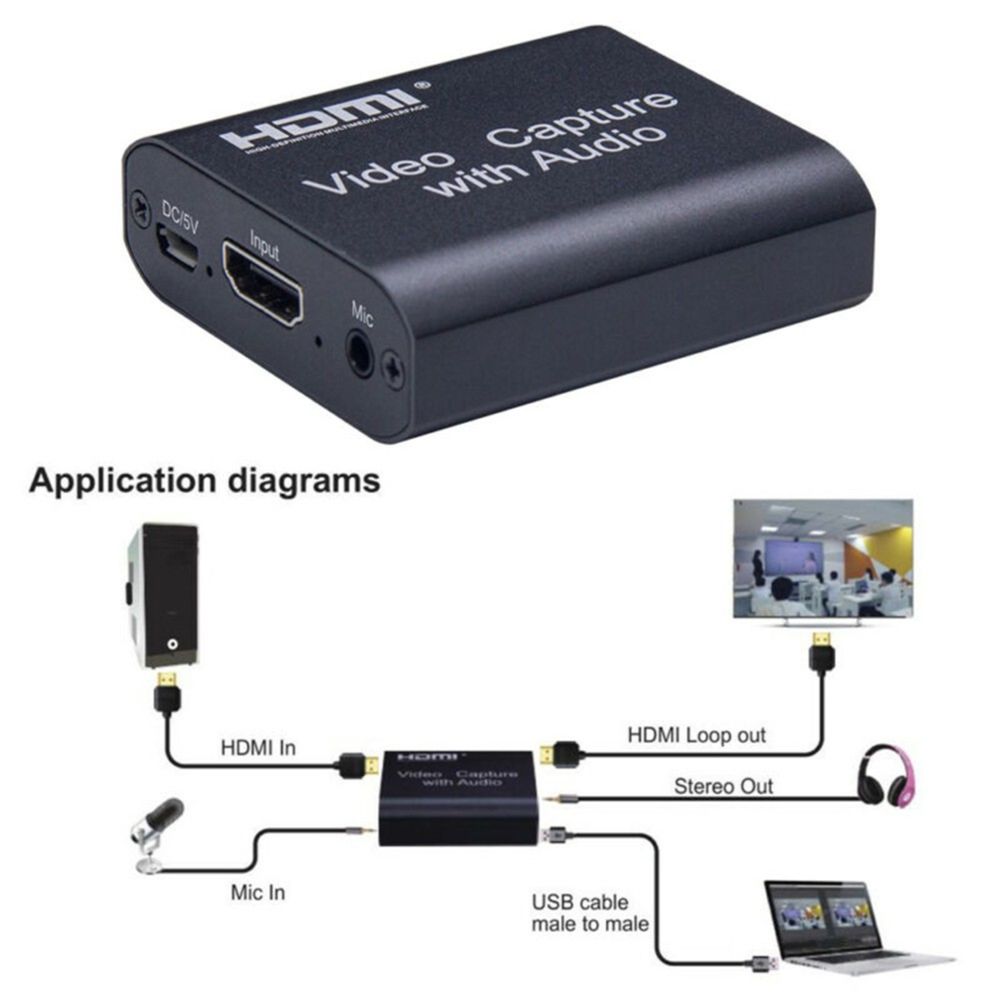 Capturadora de Video USB 3.0 HDMI Capture con Audio y Micrófono 4K ...